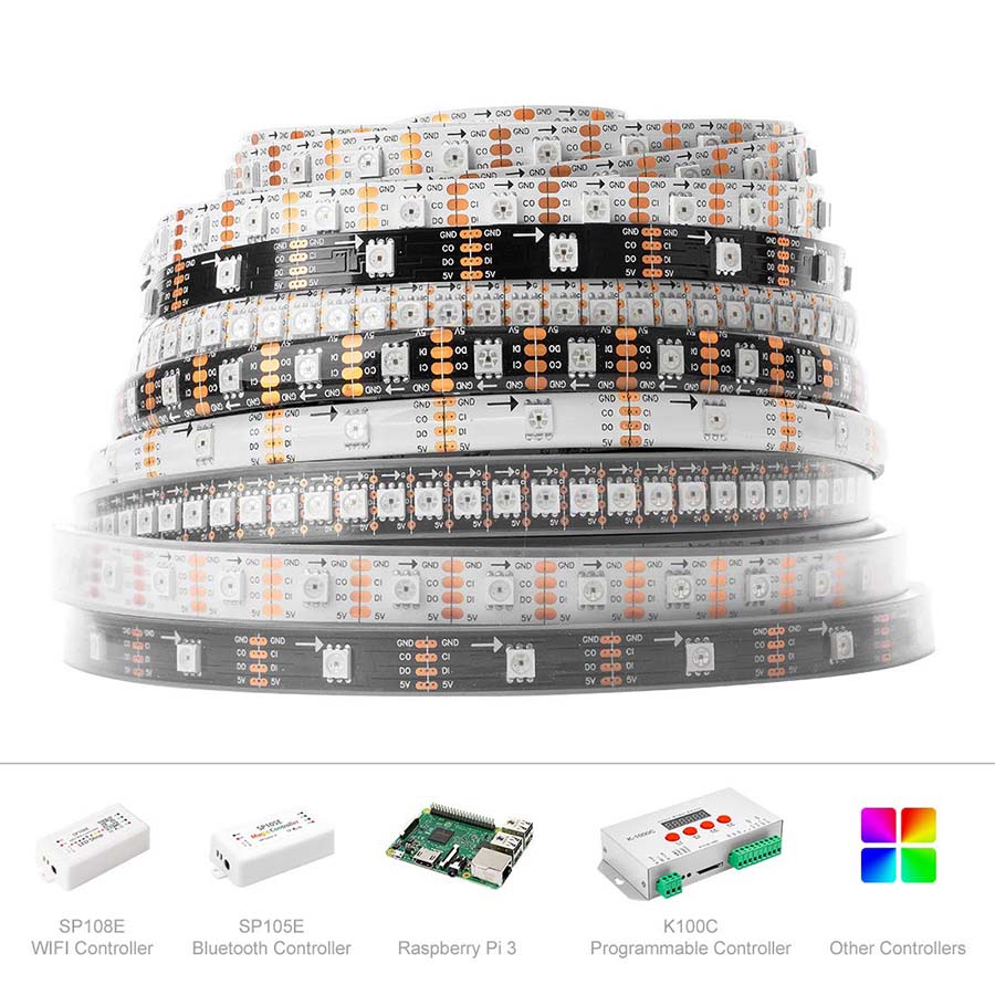 3.28ft 5V 144 Pixels APA102 Addressable RGB Light Strip