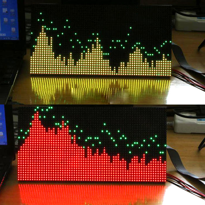 LED Music Spectrum Display Screen 6 Modes MS3264 DIY 12*6inch LED Audio ...