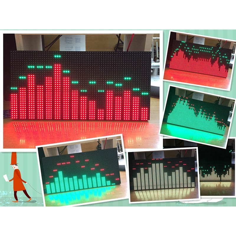 LED Music Spectrum Display Screen 6 Modes MS3264 DIY 12*6inch LED Audio ...