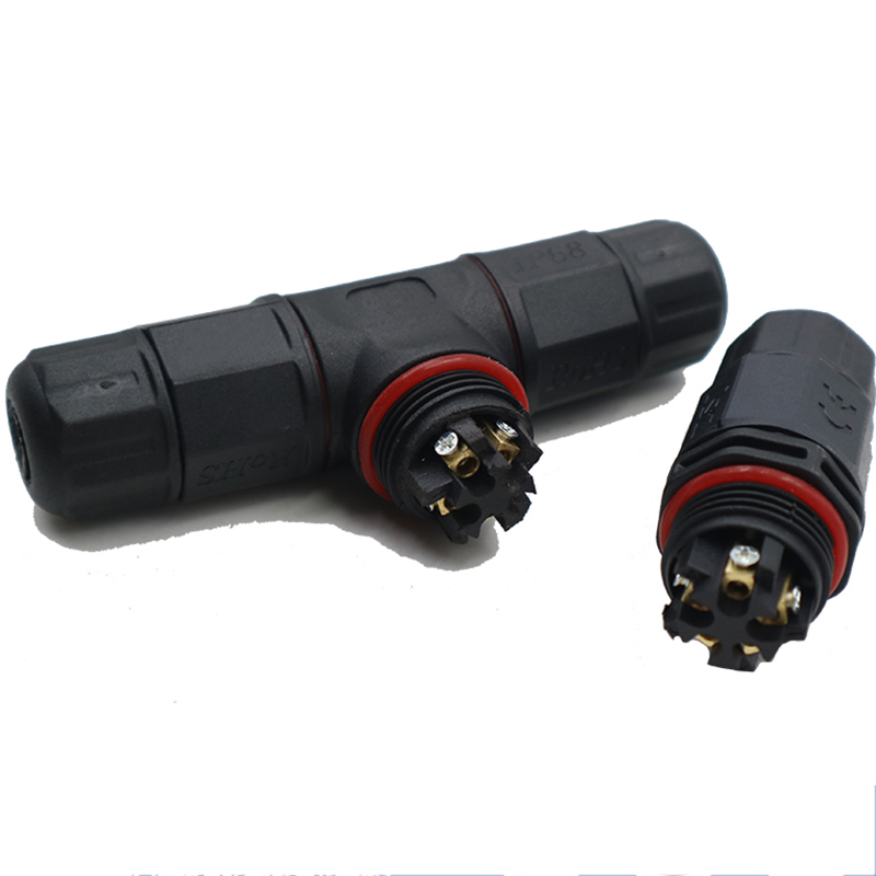 T-tee Waterproof IP68 Connectors 3 Channels 2/3/4/5 Core With Screw ...