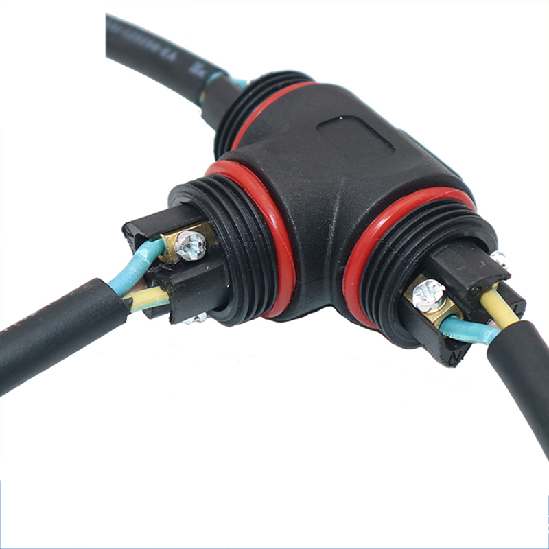 T-tee Waterproof IP68 Connectors 3 Channels 2/3/4/5 Core With Screw ...