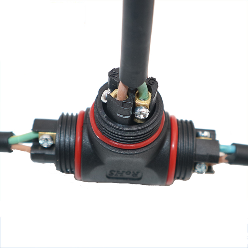 T-tee Waterproof IP68 Connectors 3 Channels 2/3/4/5 Core With Screw ...