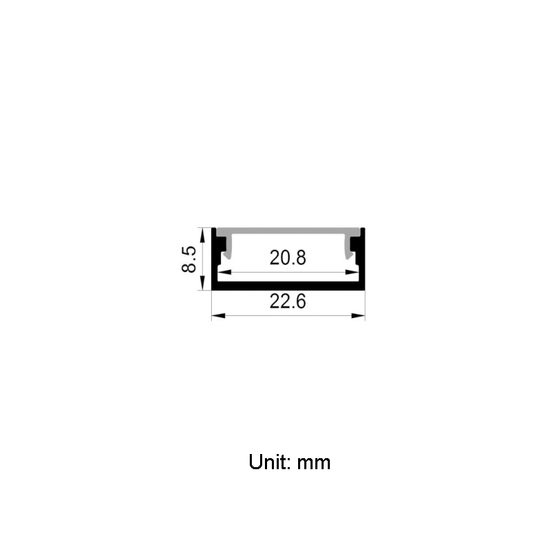 Aluminum LED Light Diffuser Channel For 20mm Double Row LED Strip [QSG ...
