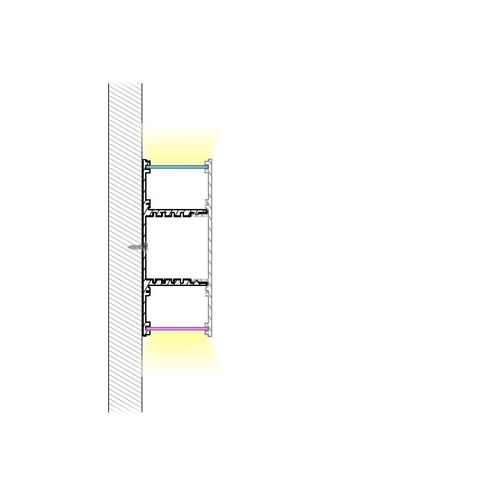 LED Strip Channel With Two Sides Illumination For 20mm Multi-Row Strip ...
