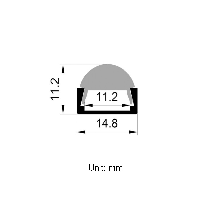LED Diffuser Aluminum Channel With 60° Lens For 10mm LED Strip Light ...