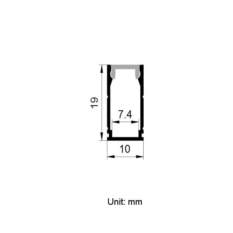 LED Light Aluminum Channel For 7mm Ultra Narrow LED Strips [QSG-1019K]