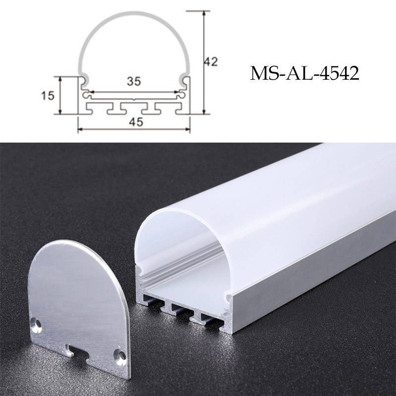 Larger Light Emitting Semi Circular LED Strip Aluminum Channel