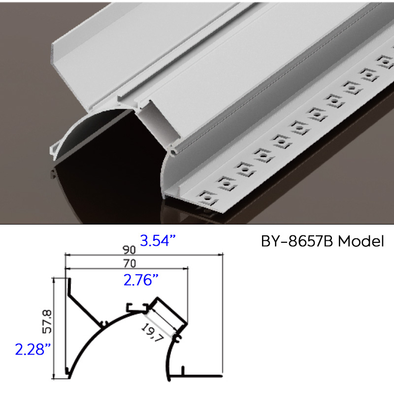 White Plaster In 45 Degree LED Wall Washer Profile