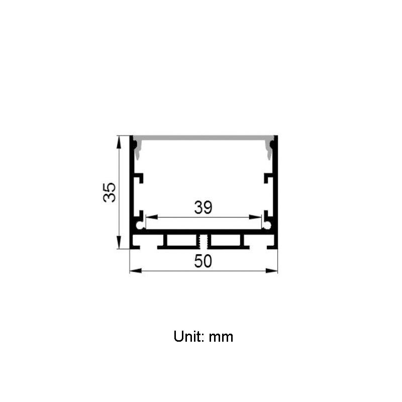 Suspended Black LED Extruded Aluminum Channel For 39mm LED Strip ...
