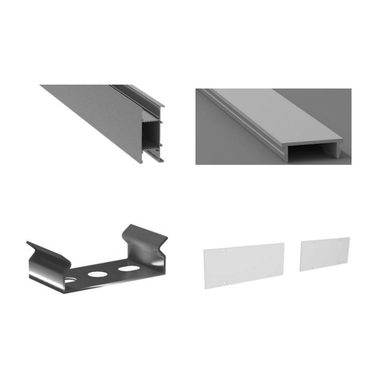 Wall Mount Aluminum LED Channel For 20mm Double Row LED Strip Light ...