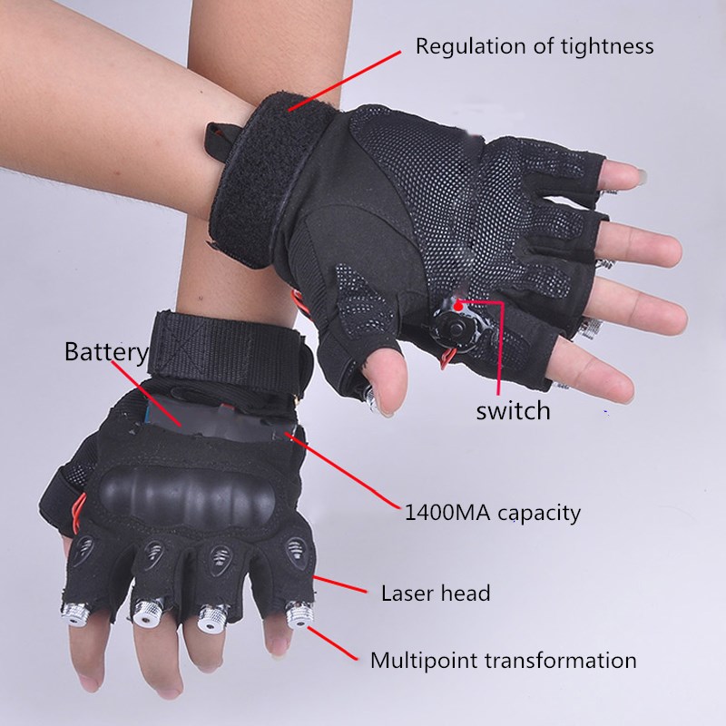 LED Glowing Laser Gloves, KTV Nightclub Atmosphere Laser Gloves
