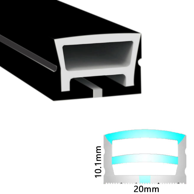 12*12mm Black Silicone Strip Diffuser Three-Sided Emitting For 5-8mm ...