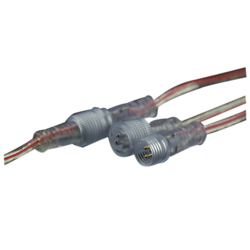 2PIN Transparent Waterproof Male And Female Plug Flat head Terminal ...