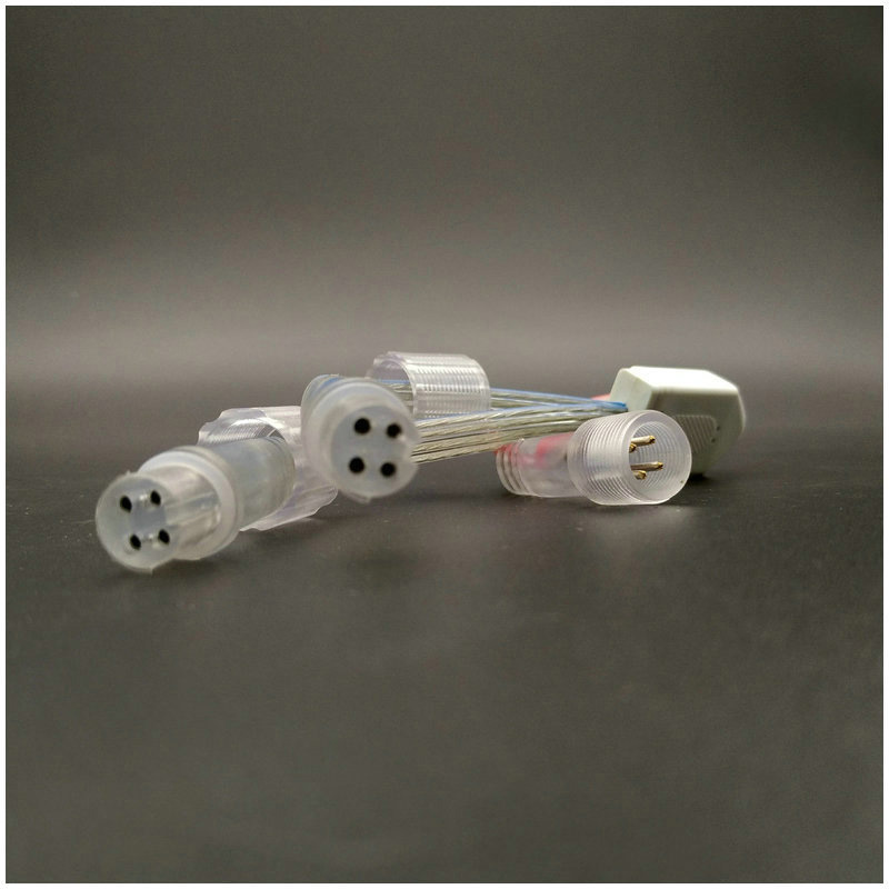 4PIN 1to2 Transparent Waterproof Male And Female Plug Connector [4PIN ...