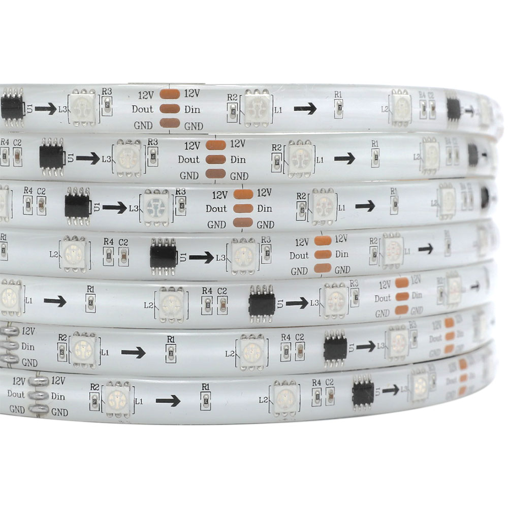 DC5V WS2812B IP65 Waterproof 9LEDs/ft Dream Color LED Strip Light ...