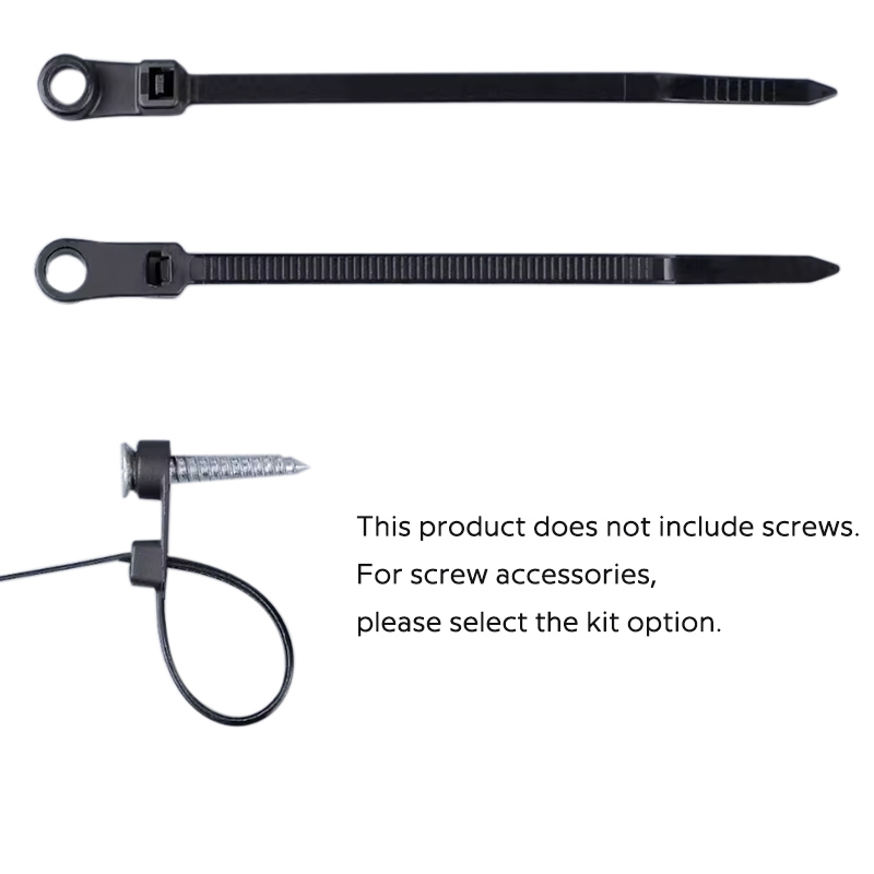 Self Locking Nylon Cable Ties with Screw Hole 100PCS