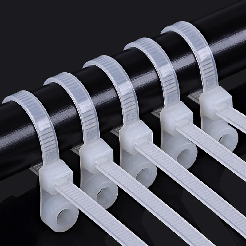 Self Locking Nylon Cable Ties with Screw Hole 100PCS