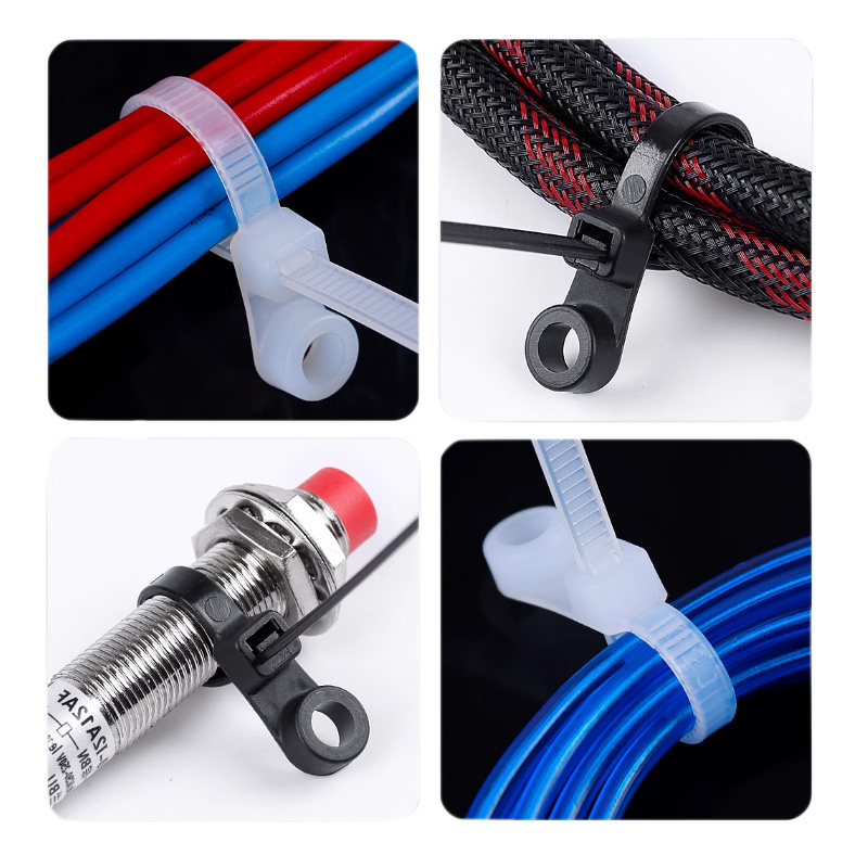 Self Locking Nylon Cable Ties with Screw Hole 100PCS