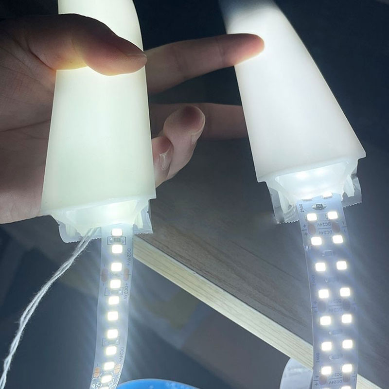 5025 Fully Top Glow Silicone LED Tape Diffuser Tube With Flange