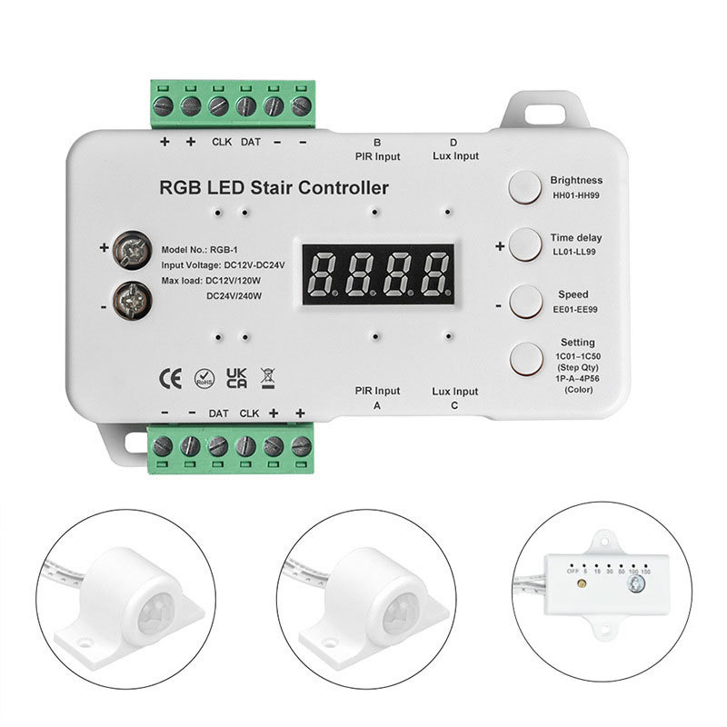 LED Motion Sensor RGBW Colorful Step Light Controller