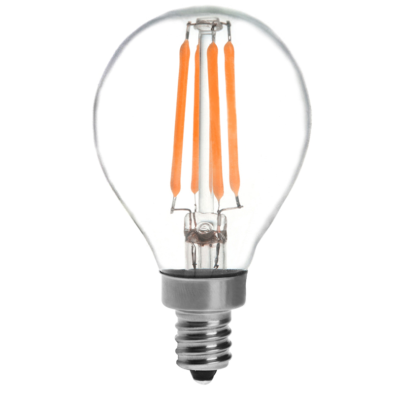 G14 E12 4W Dimmable LED Filament Bulb - 40W Equivalent Warm White 4-Pack