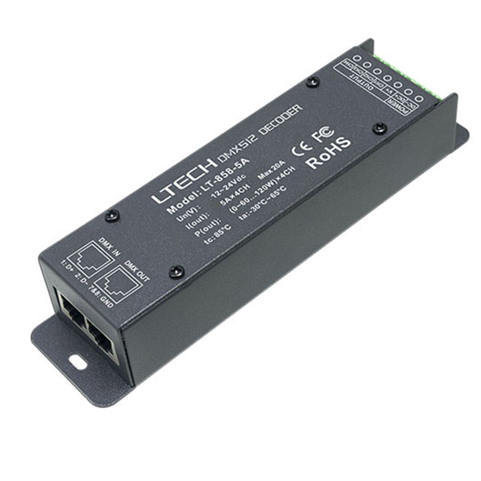 LT-858-5A (D4-F) 4CH LED Strip CV DMX Decoder