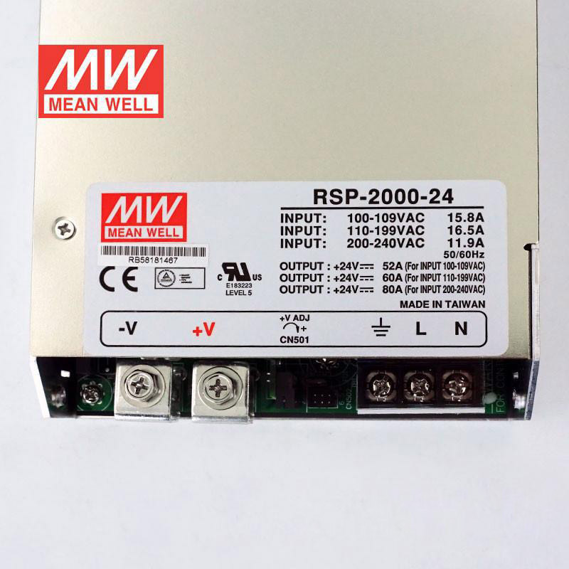 Mean Well RSP-2000-24 DC24V 2000Watt 83.5A UL Certification AC110-220 ...