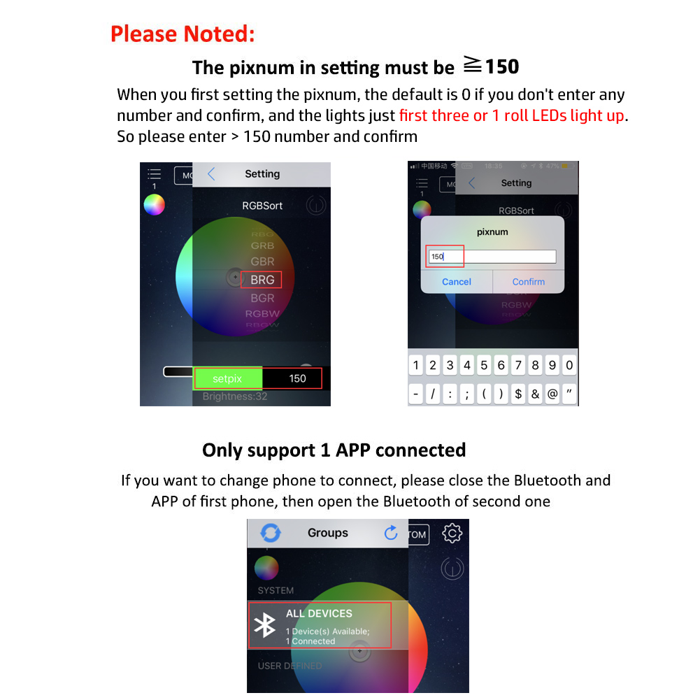 SPI LED Bluetooth Controller Grouping Synchronize