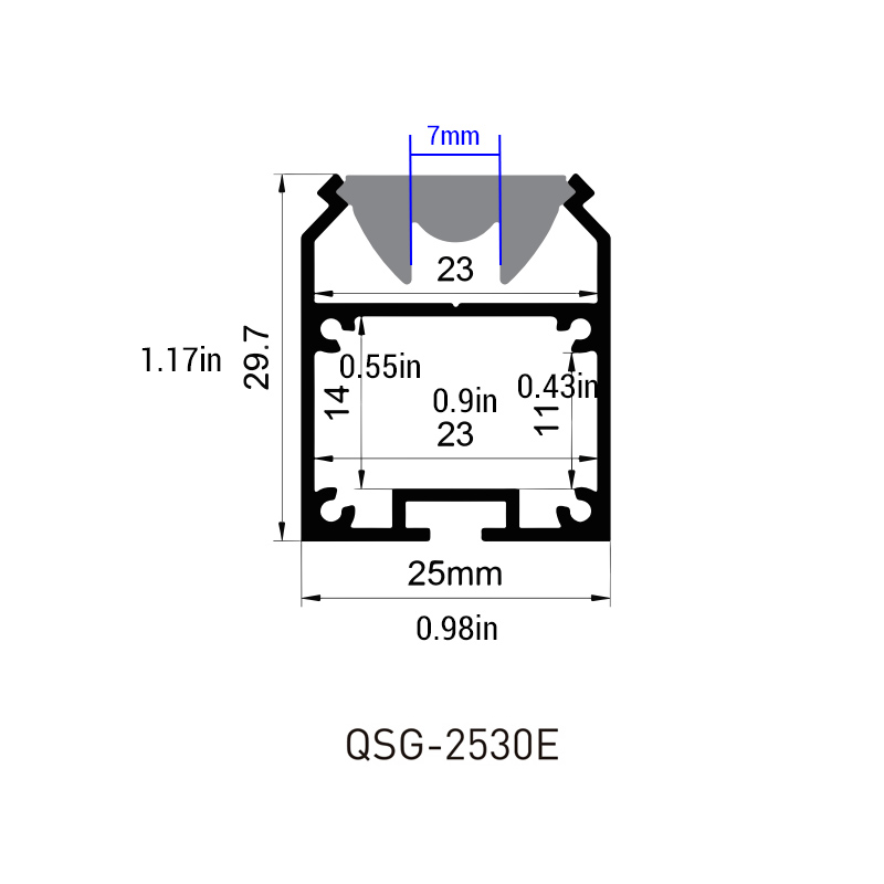 10 Degree LED Strip Suspended Ceiling Spotlight Lense Diffuser Profile