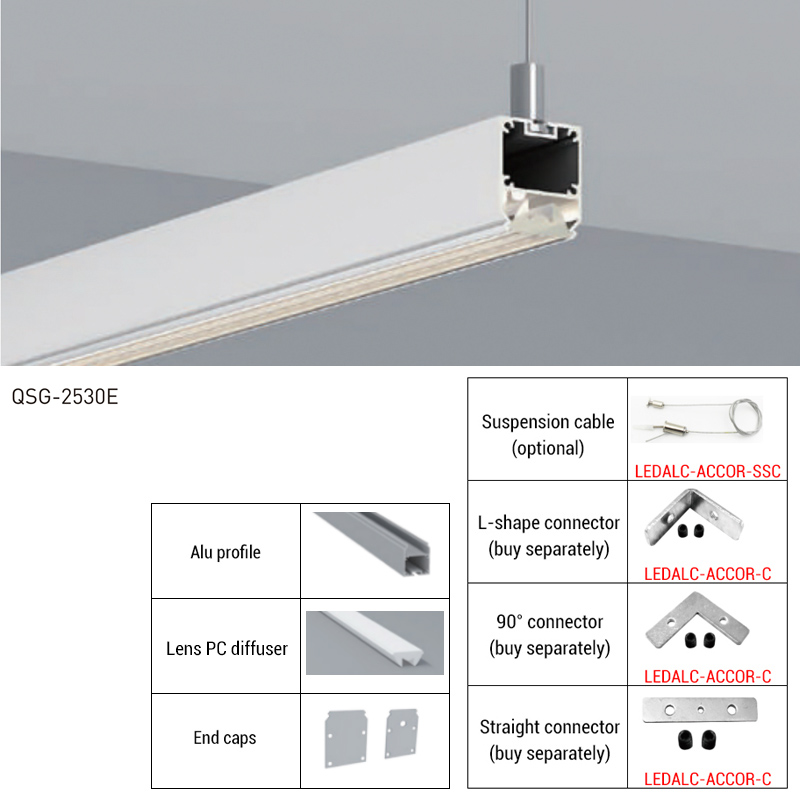 10 Degree LED Strip Suspended Ceiling Spotlight Lense Diffuser Profile