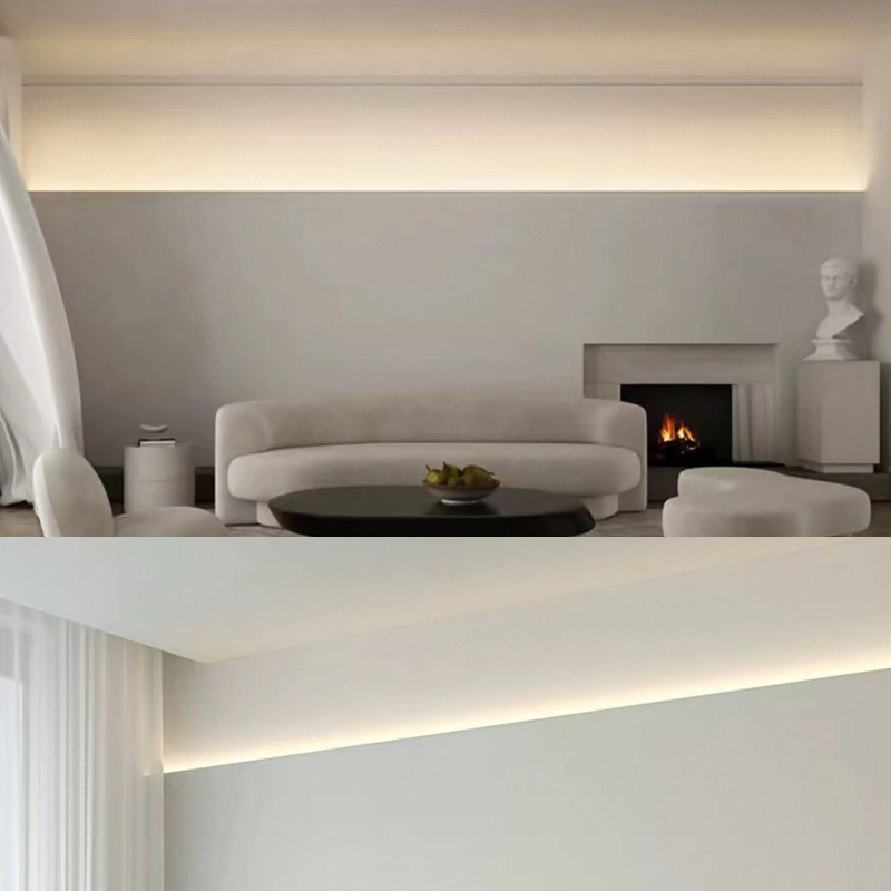 Gypsum Board Recessed Drywall Cove Crown Moulding For LED Strips