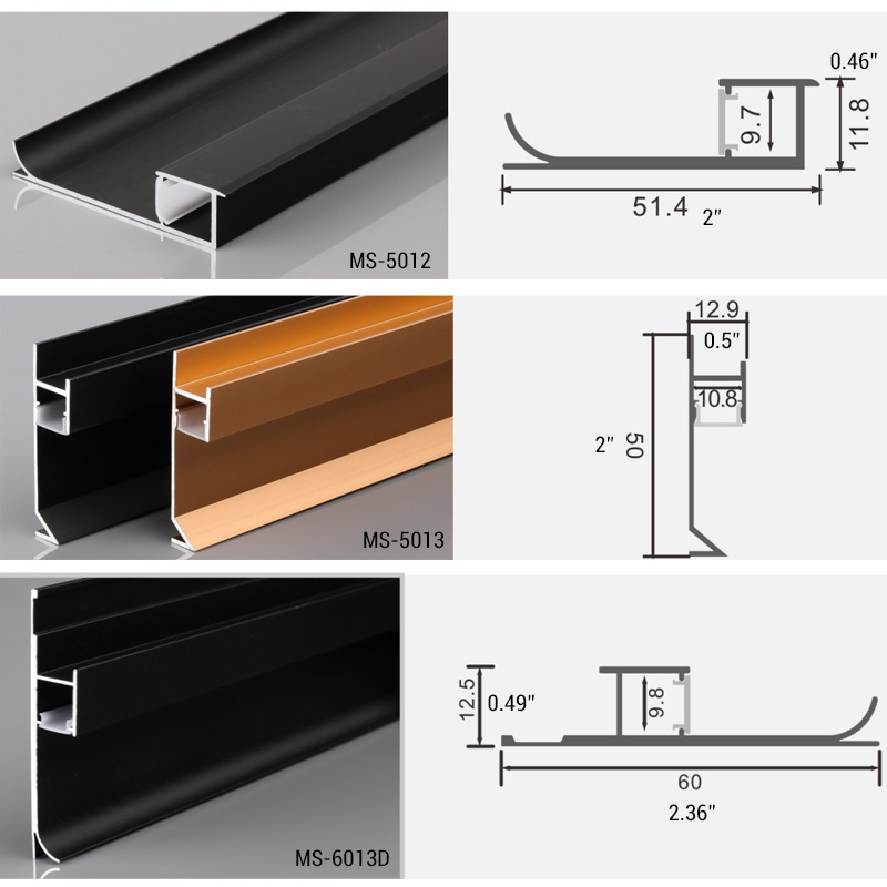 Modern Baseboard Cove Lighting LED Flush Recessed Skirting Boards