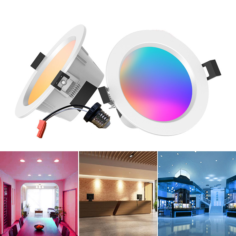 9W RGB+CCT Embedded Smart Bluetooth Mesh LED Downlight, AC 100-240V ...