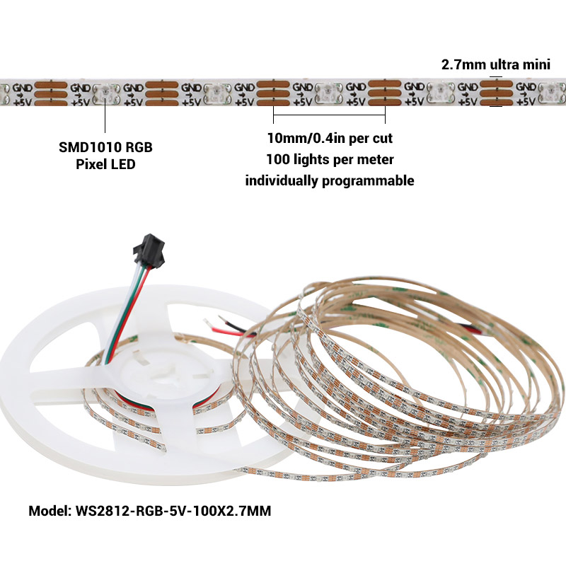 5V Smallest SMD 1010 Neopixel WS2812 RGB LED Light Strip 500LEDs