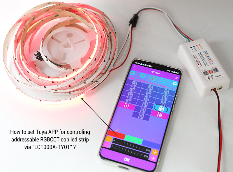 WS2811 Smart Addressable RGBCCT COB LED Strip 24V